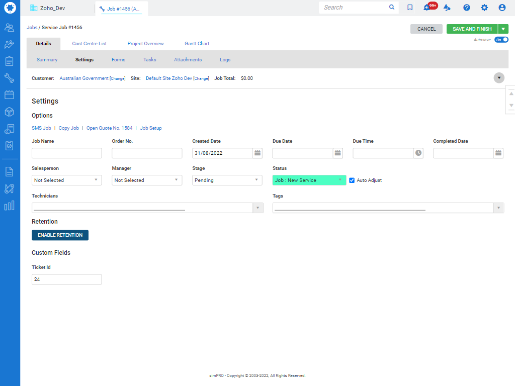 SimPRO by SyncEzy App Integration with Zendesk Support